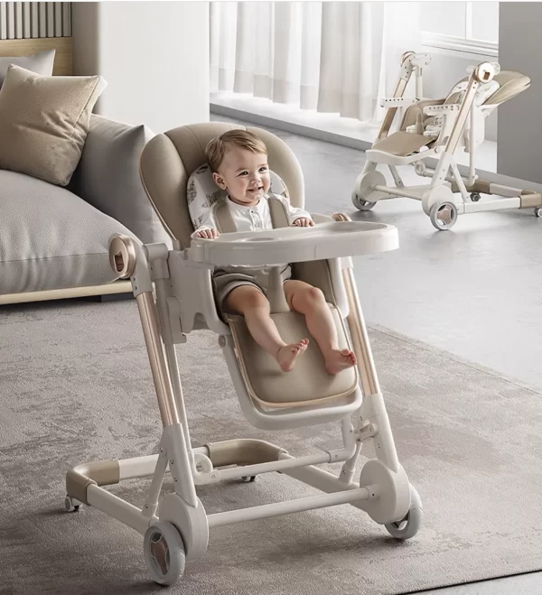 Foldable Adjustable Baby Highchair Portable Non-Slip Base Comfort Seat ...