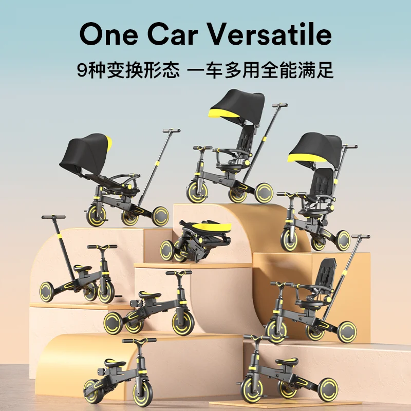 Multi-Functional Kids Tricycle, Toddler Bike With Push Handle ...