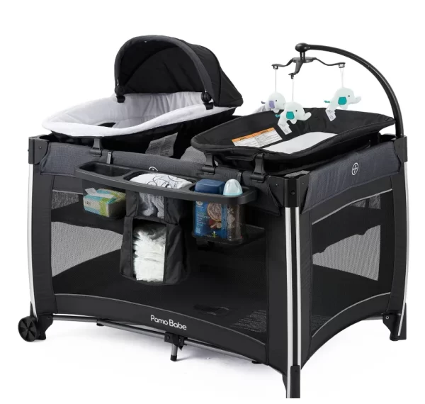 Portable Playpen Crib Foldable Game Bed Playard for Baby and Toddler ...
