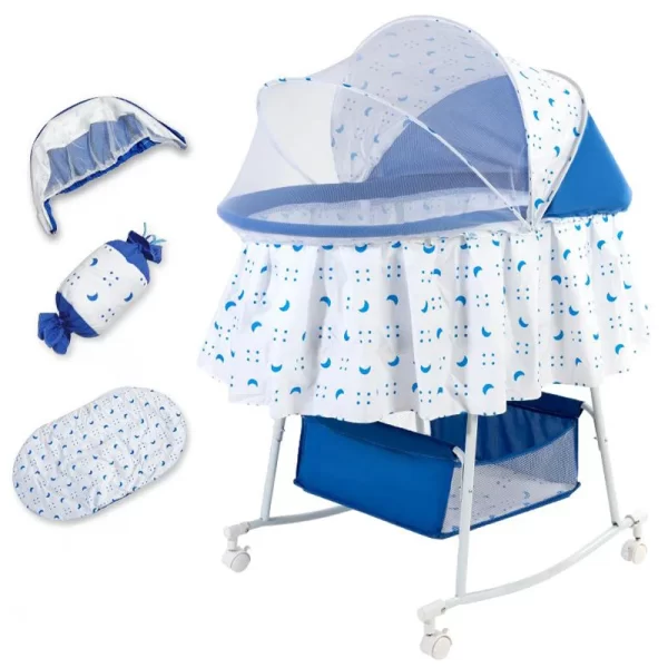Portable 2-in-1 Bassinet & Cradle Lightweight Baby Bassinet with ...